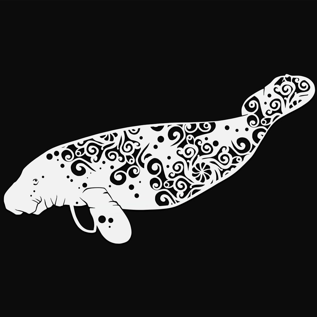 Manatee Mandala Svg Cut File, Glowforge File, Vinyl Template, Laser Cut ...