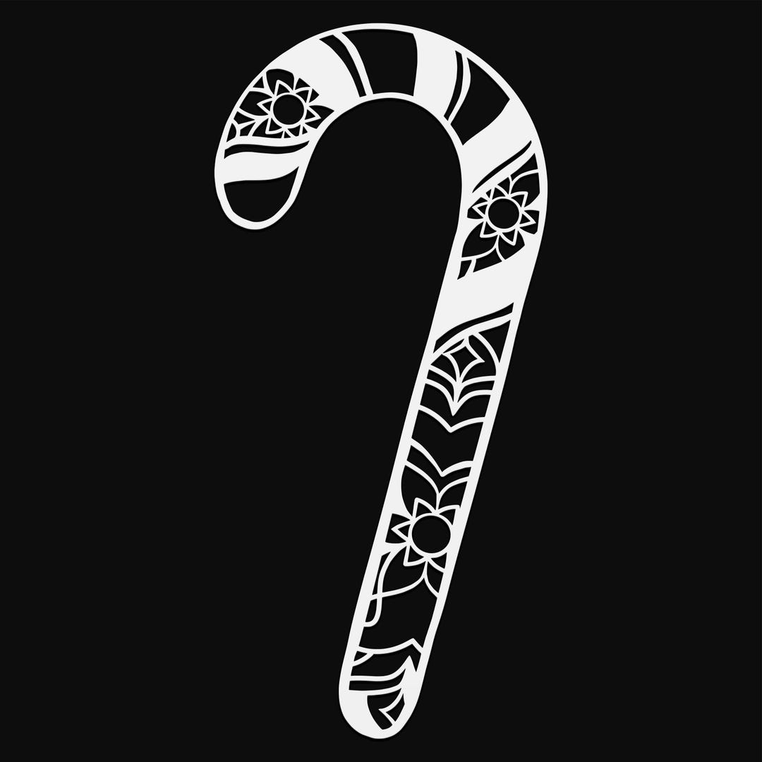 Candy Cane Mandala Svg Cut File, Glowforge File, Vinyl Template, Laser ...