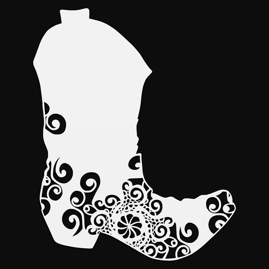 Cowboy Boot Mandala Svg Cut File, Glowforge File, Vinyl Template, Laser ...