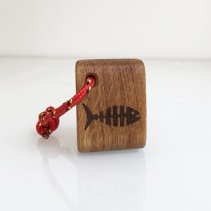 Fish Bone Logo Keychain, Handmade From Oak - Etsy