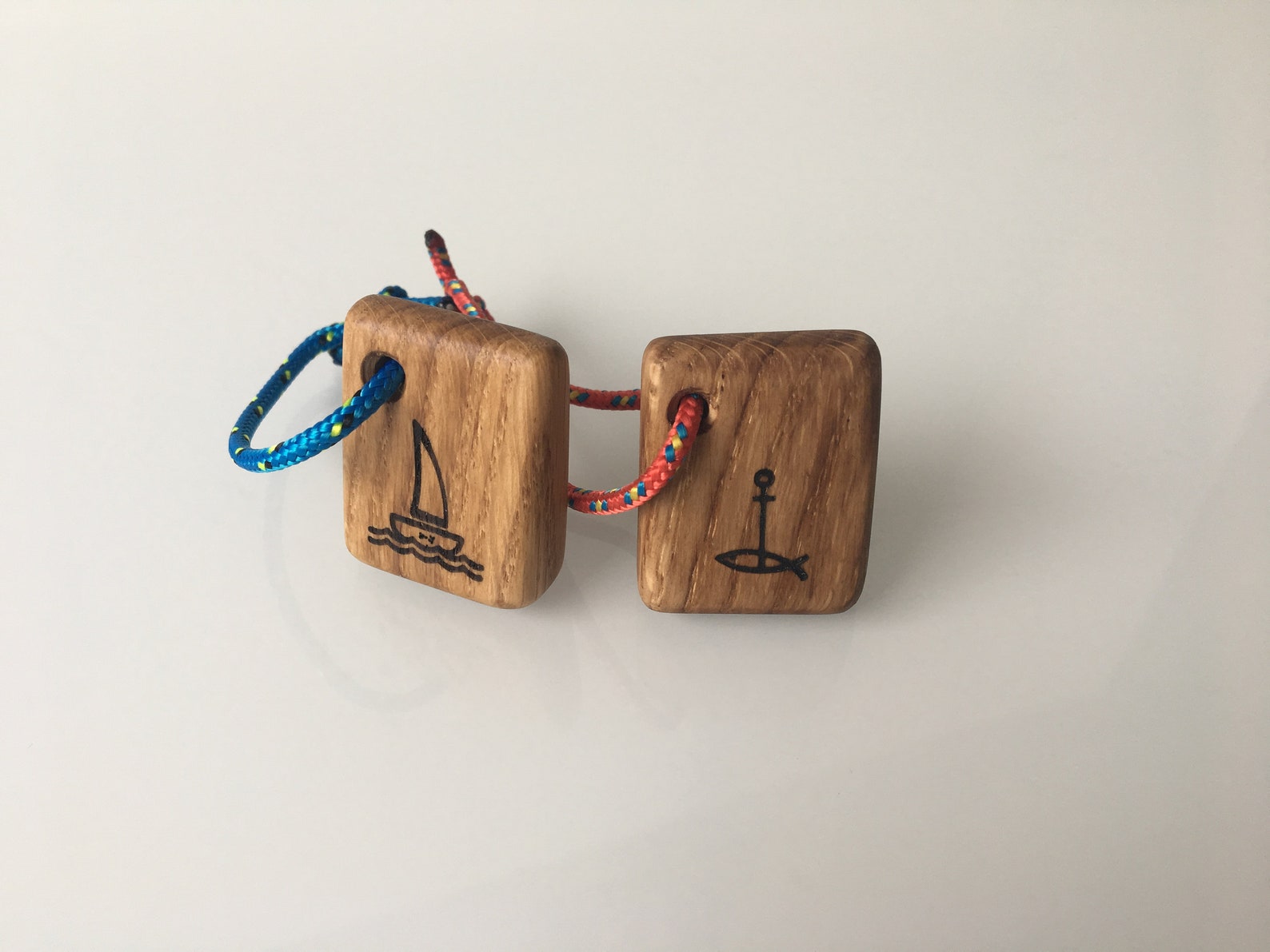 Personalised Oak Keychain in One Side and Logo on the Other Side - Etsy