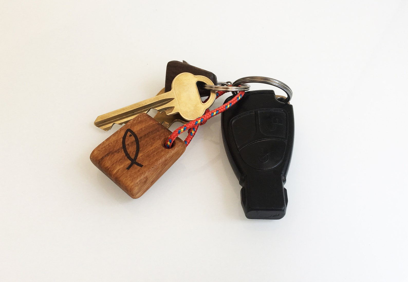 Fish Bone Logo Keychain, Handmade From Oak - Etsy