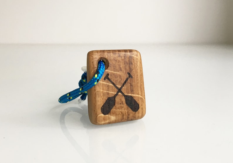 Paddle Boat Canoe Keychain Paddling Oak Keyring Handmade - Etsy