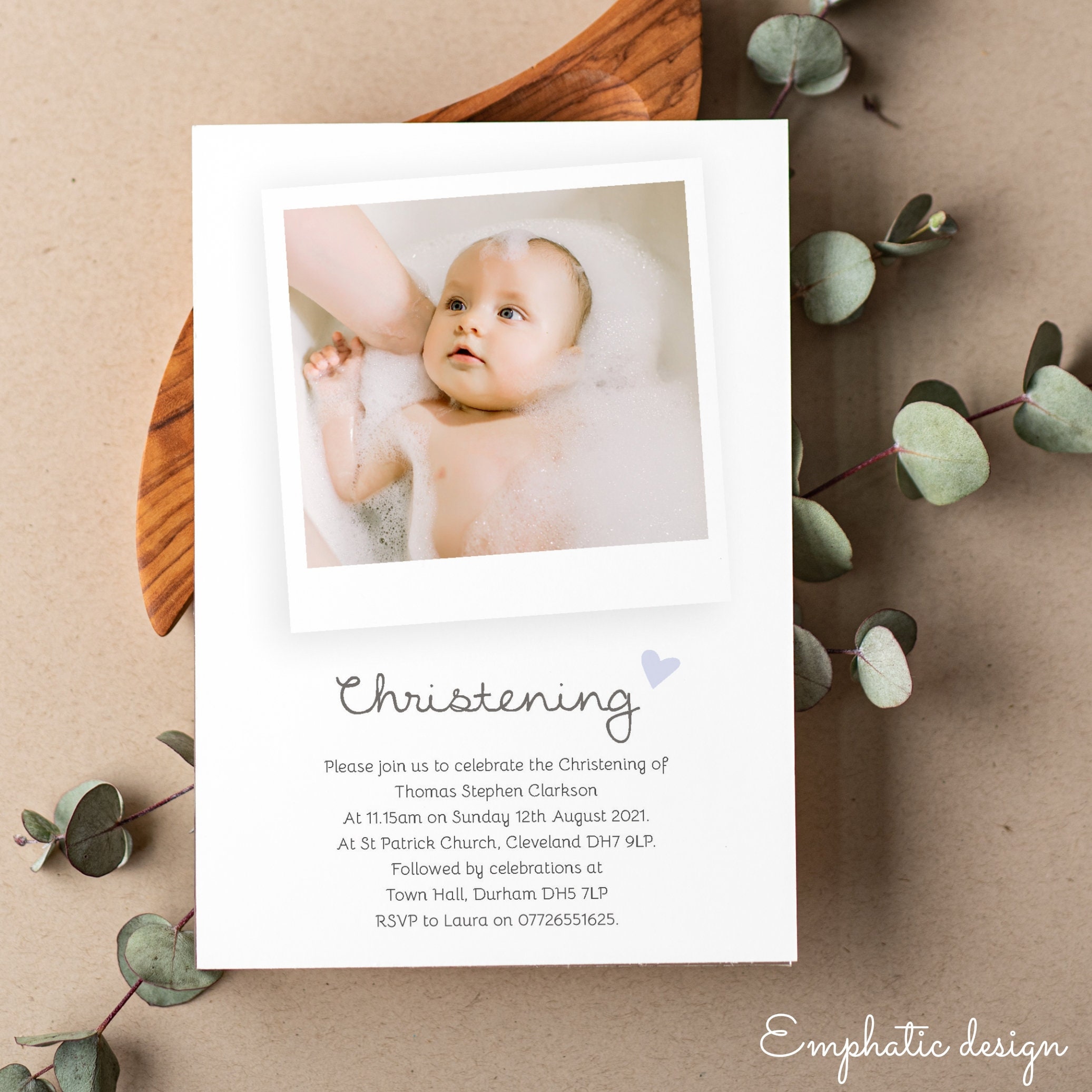 Personalised Christening Invitation Including Photos - Etsy