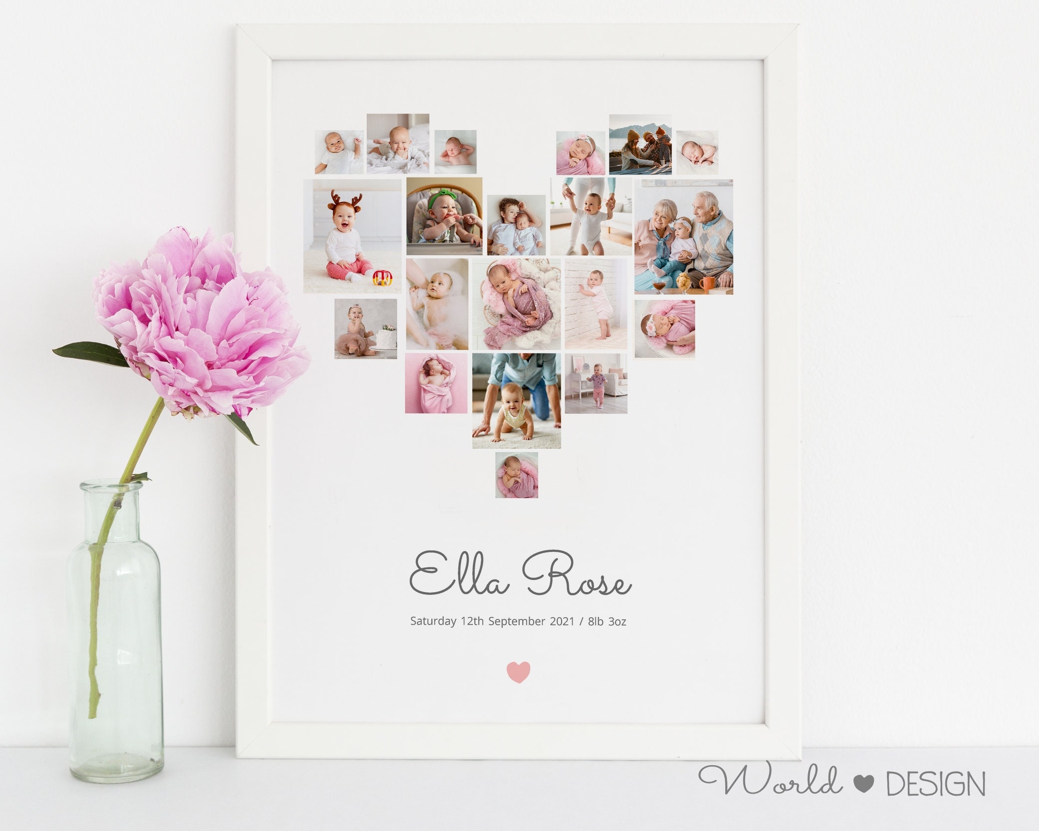 Baby Photo Collage Wall Print Personalised Photo Collage - Etsy UK