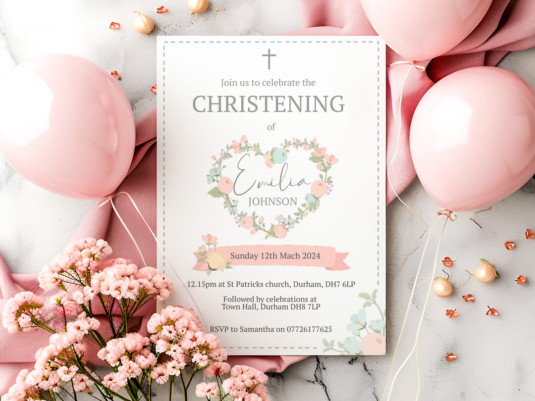 Bespoke Photo Christening Invitations, R1 Baptism Invitation Including ... Bespoke Photo Christening Invitations, R1 Baptism Invitation Including ...