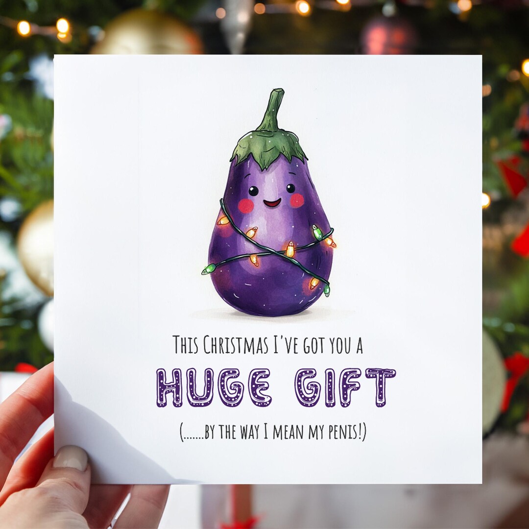 Funny Rude Christmas Card With Personalised Message Inside – Humorous ...