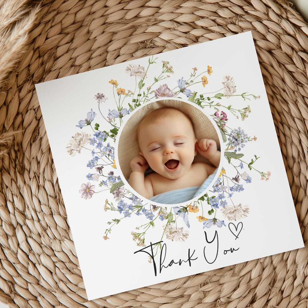 Personalised Baby Thank You Card, Personalised Photo Baby Thank You ...