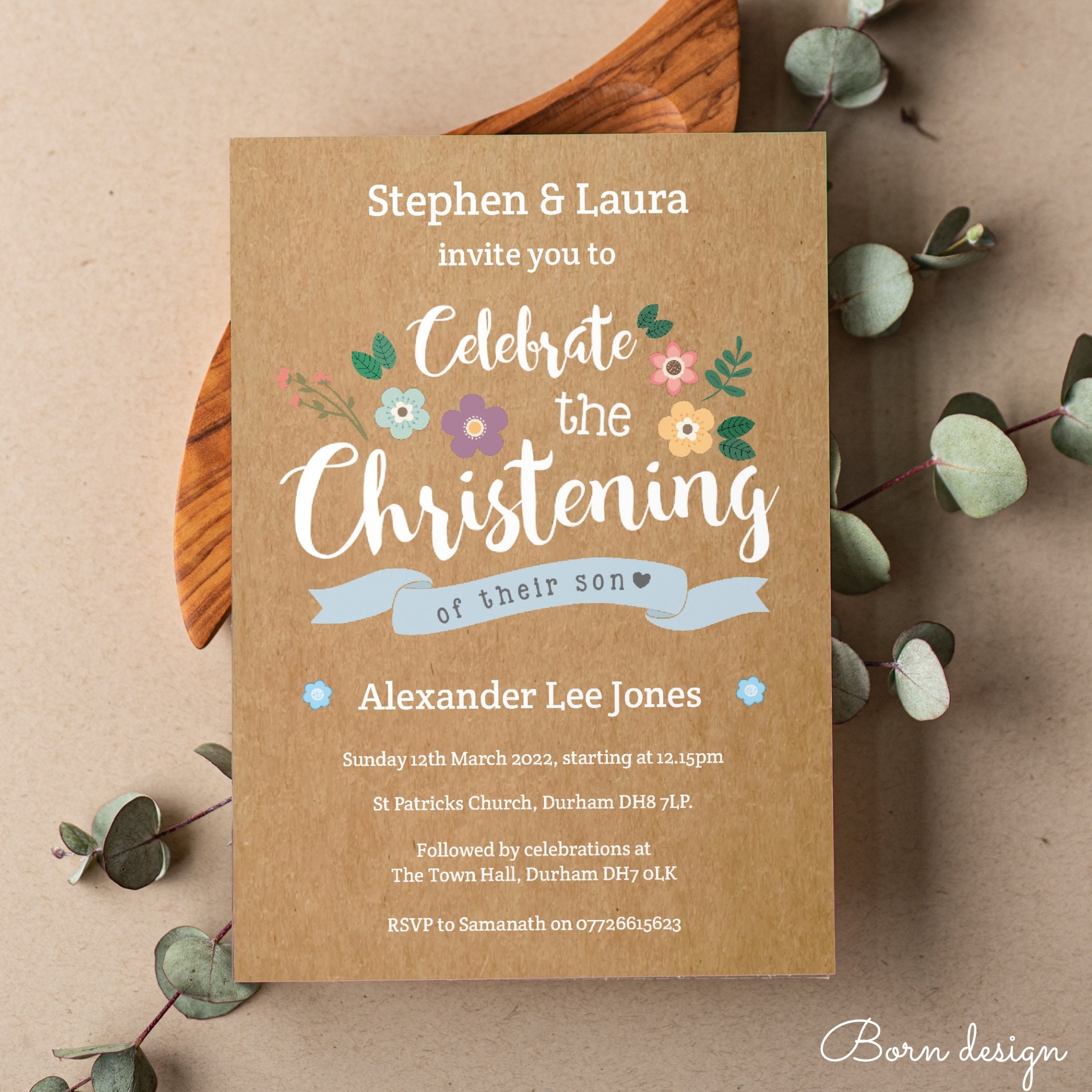 Personalised Christening Invitation Including Photos | Etsy