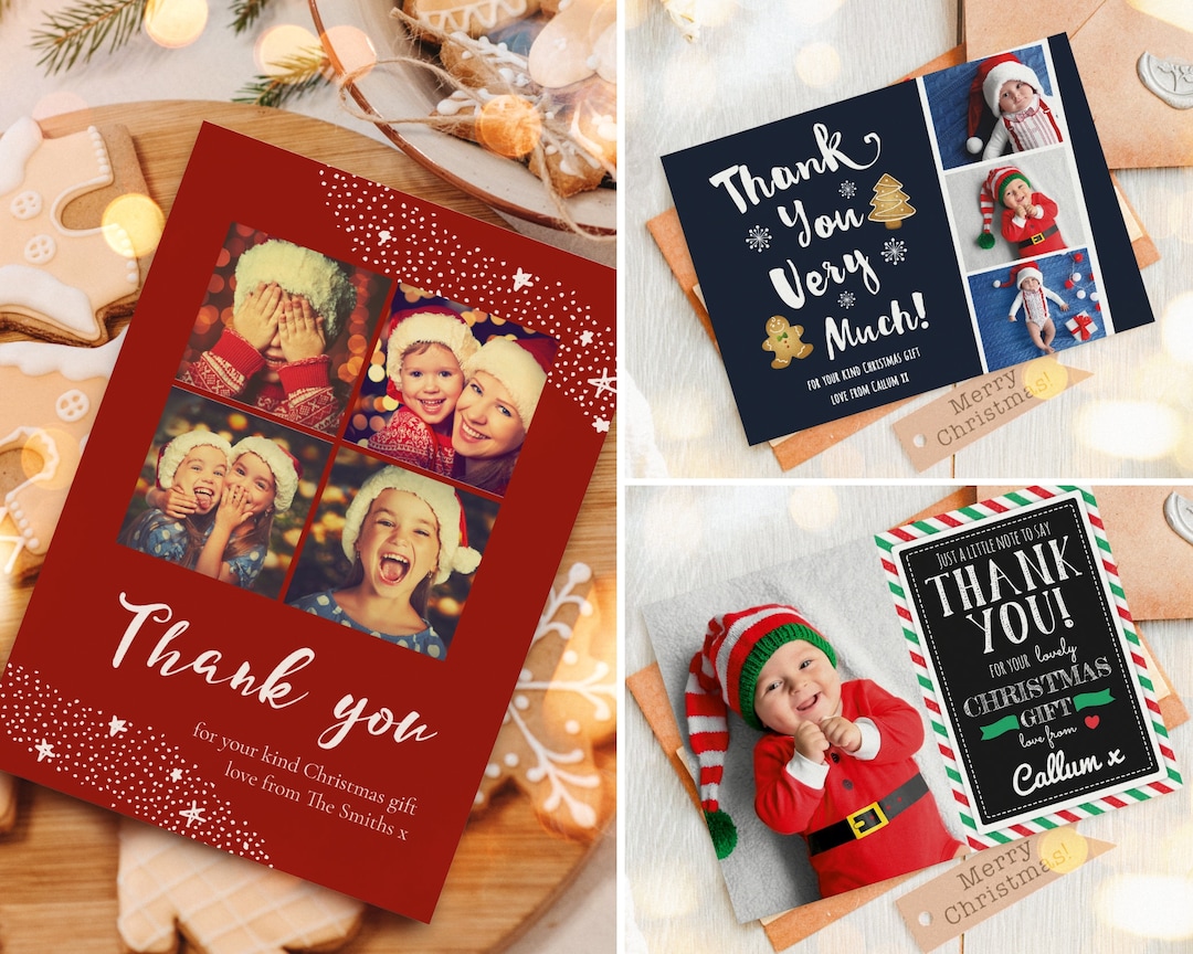 Xmas Thank You Christmas Cards, Cute Photo Christmas Cards From Family ...