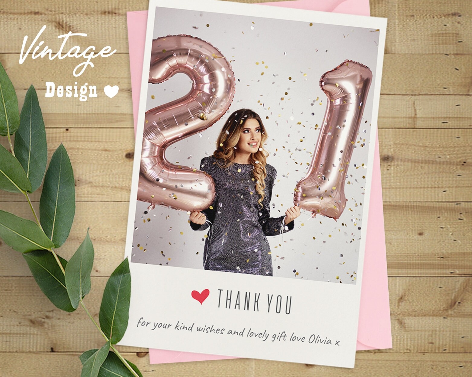 Vintage Photo Hank You Card Photo Birthday Hank You Card | Etsy