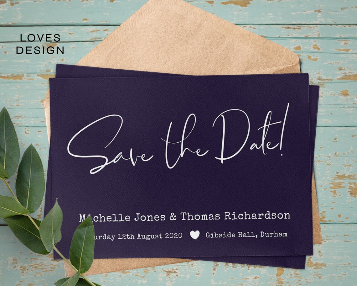 Personalised Wedding Save the Dates, Floral Postcards, (W0) Rustic Save ...