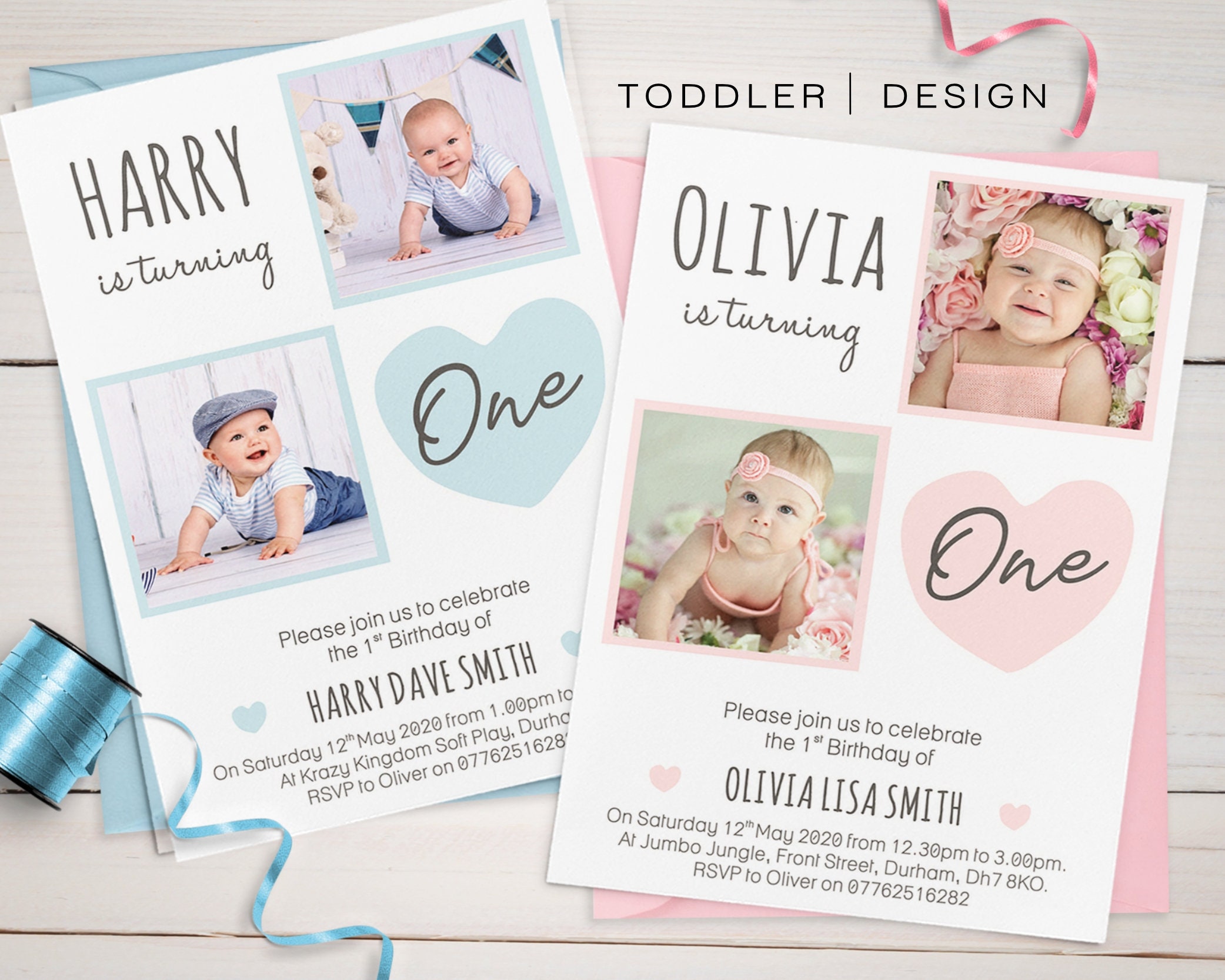 Cute Personalised 1st Birthday Invitations First Birthday | Etsy