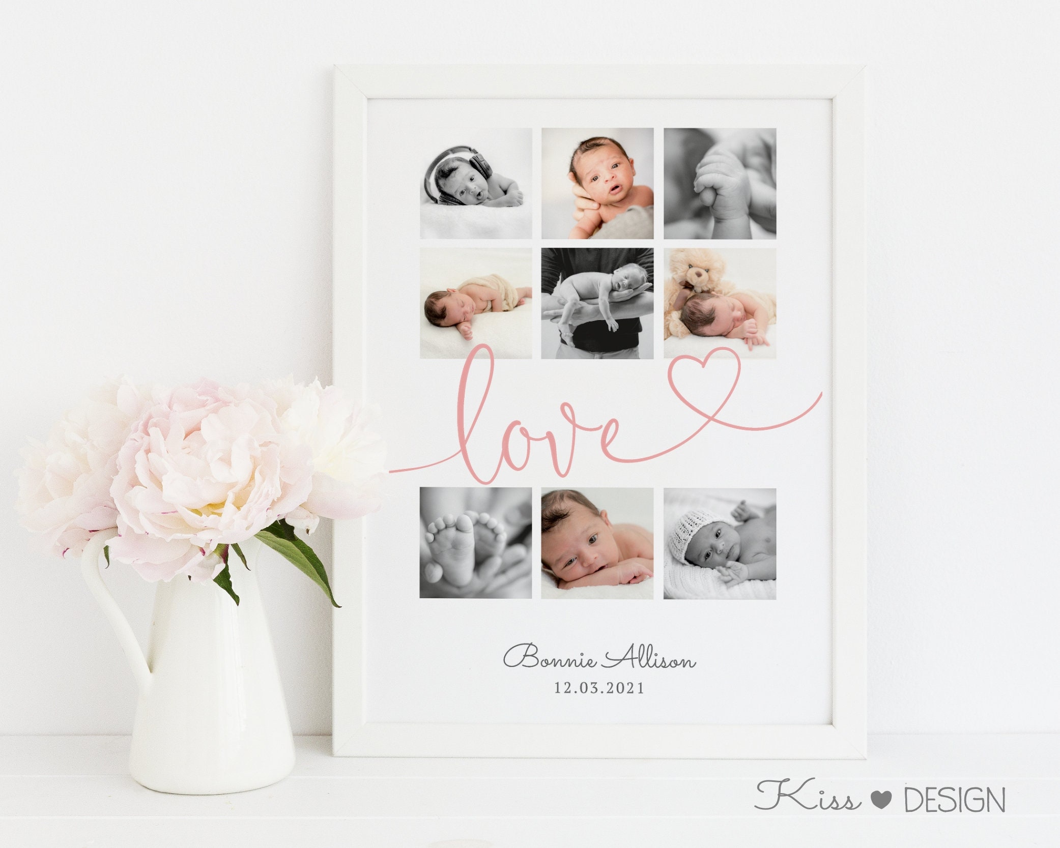 Baby Photo Collage Wall Print Personalised Photo Collage - Etsy UK