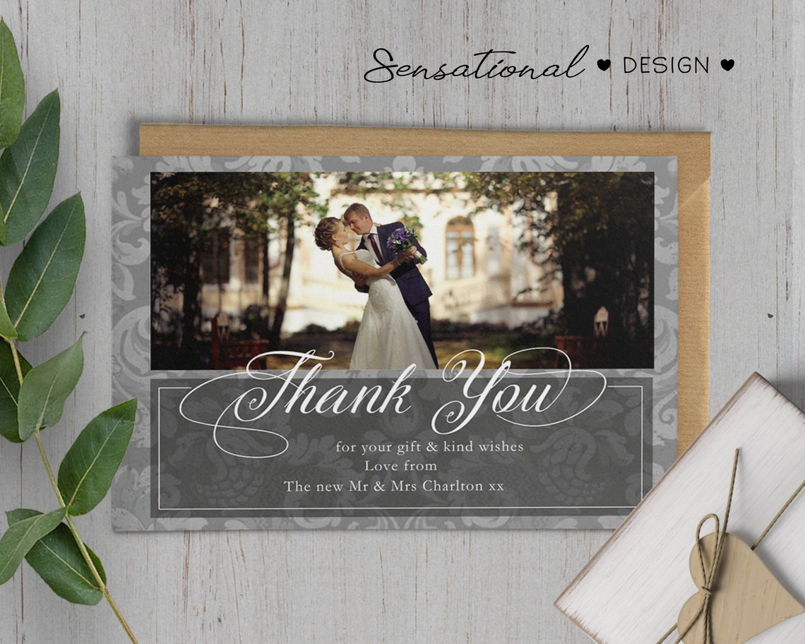 Printable Wedding Thank You Card Thank You Wedding Cards Thank | Etsy