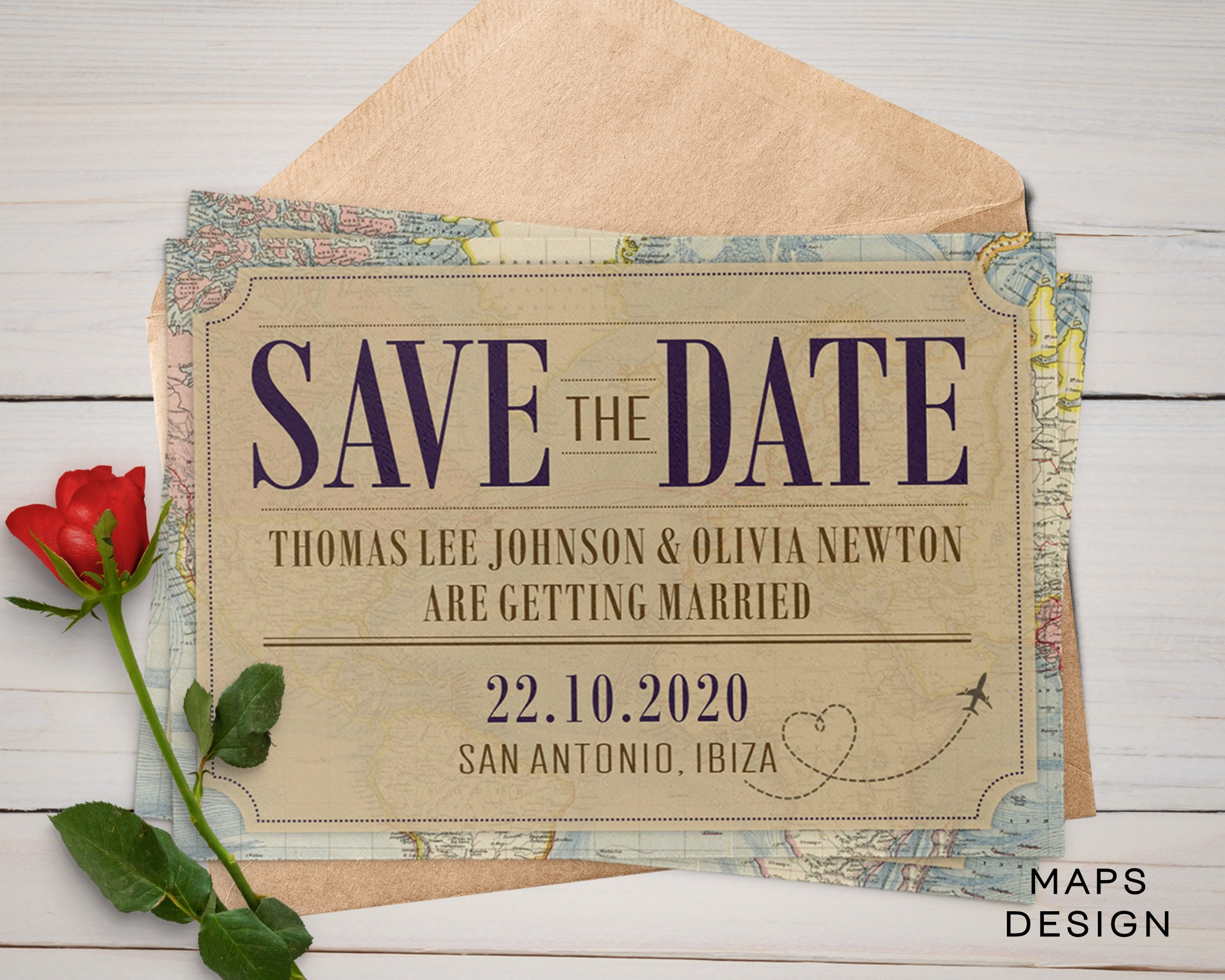 Personalised Wedding Save the Dates, Floral Postcards, (W0) Rustic Save ...