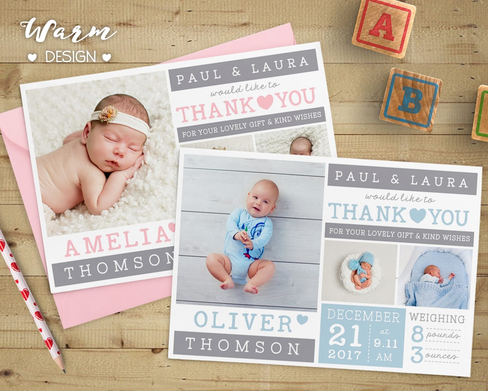 Personalised Thank You Cards With Photo Birthday Thank You - Etsy