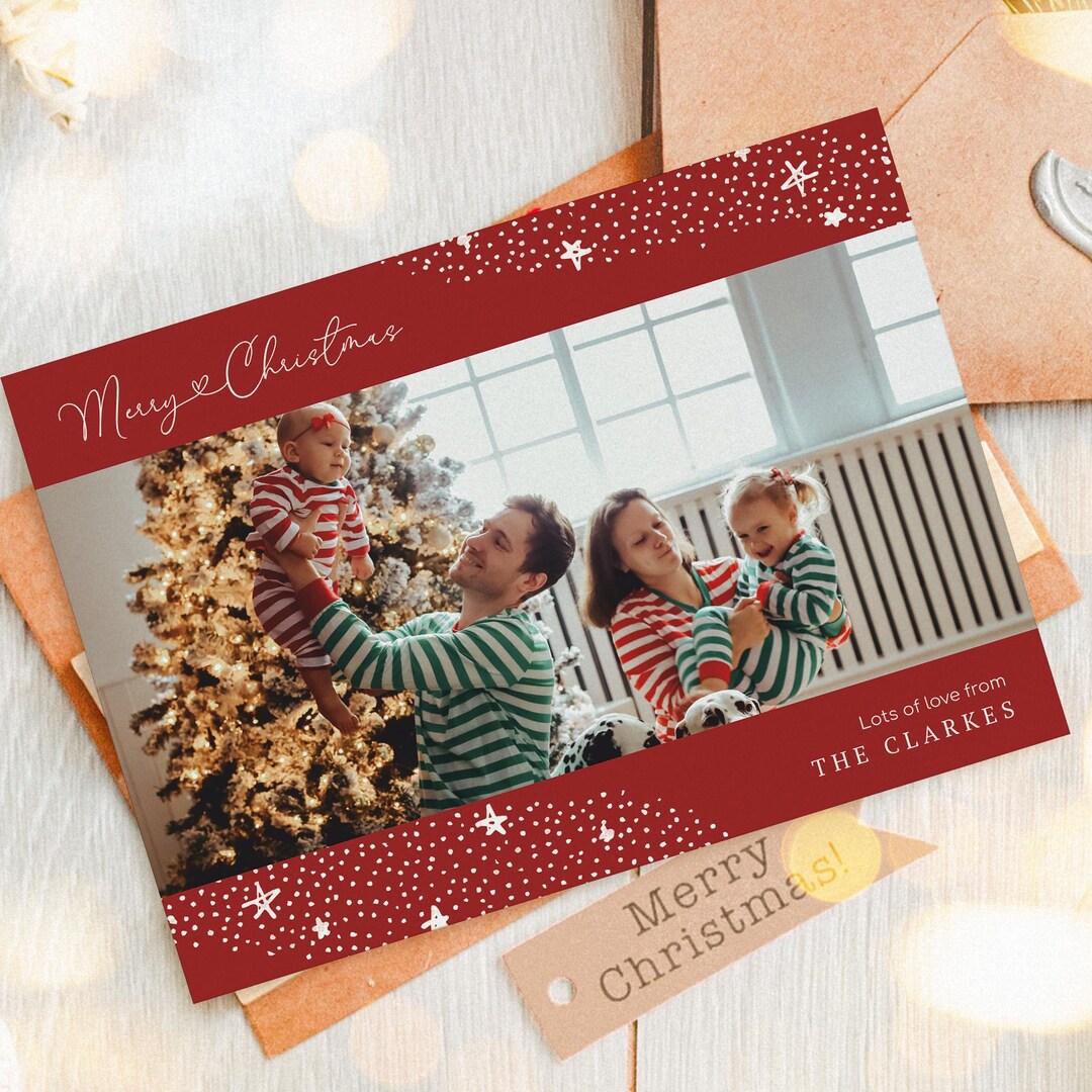 Personalized Family Photo Christmas Card – Custom Holiday Card - Etsy UK