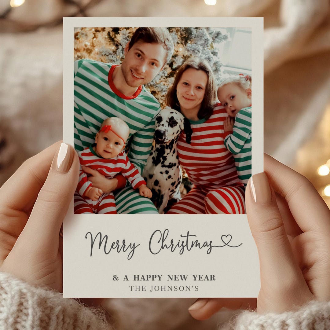 Family Photo Xmas Greeting Card Personalised Family Christmas Card 50 ...