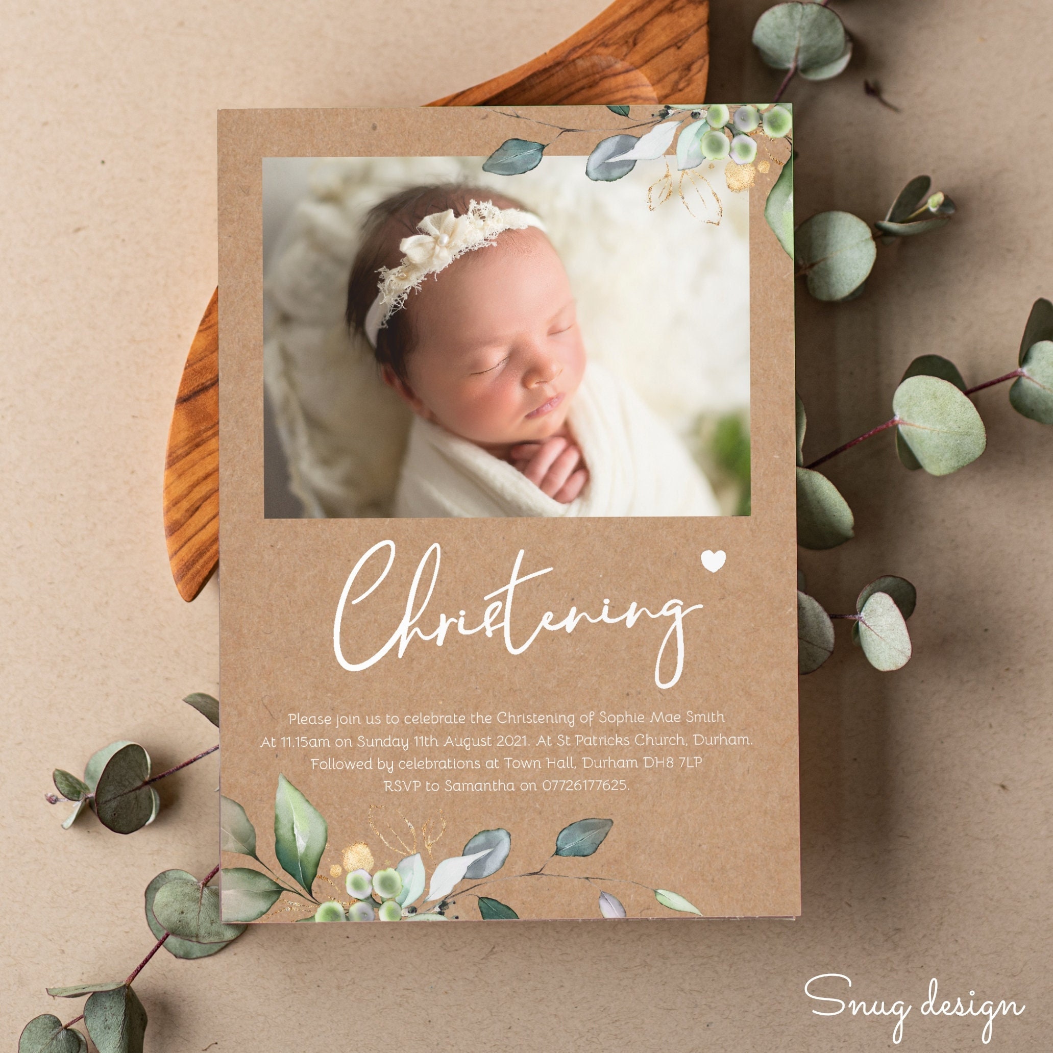 Personalised Christening Invitation Including Photos - Etsy