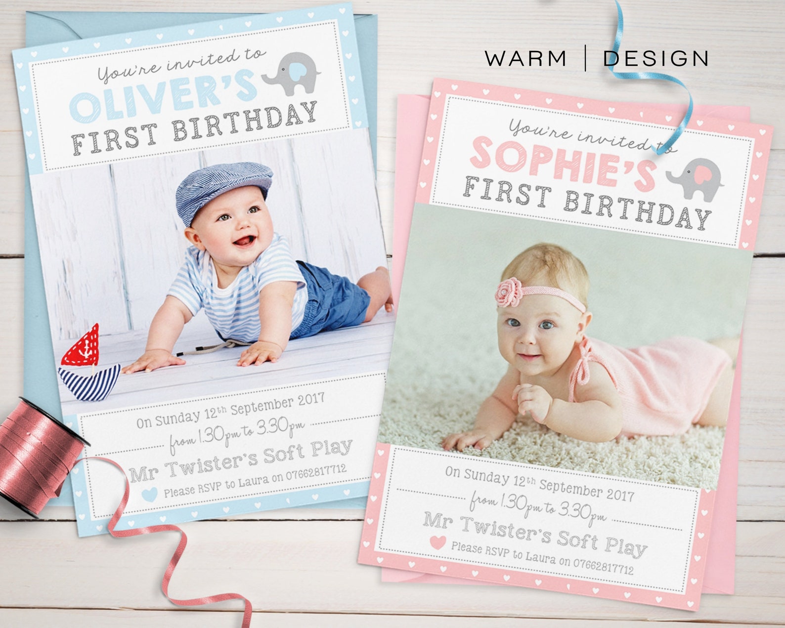 Cute Personalised 1st Birthday Invitations First Birthday | Etsy