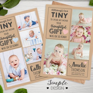 New Baby Announcement Card, New Baby Thank You Cards B1, Personalised ...