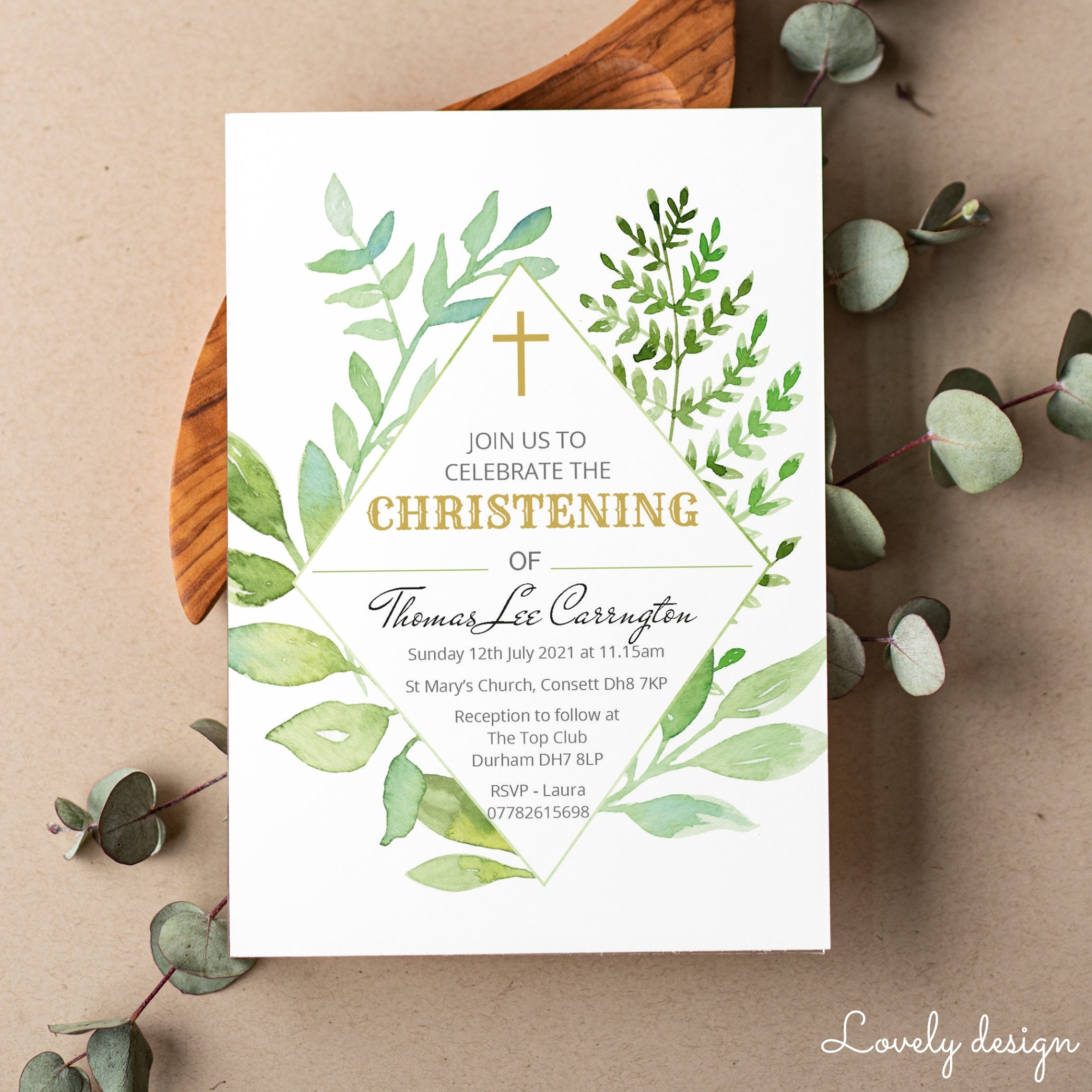 Personalised Christening Invitation Including Photos - Etsy