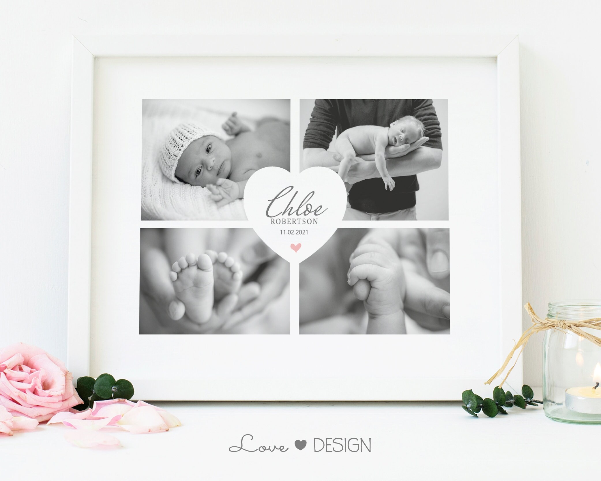 Baby Photo Collage Wall Print Personalised Photo Collage - Etsy UK