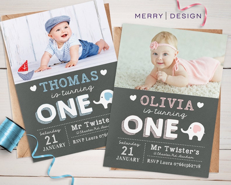 Cute Personalised 1st Birthday Invitations First Birthday | Etsy