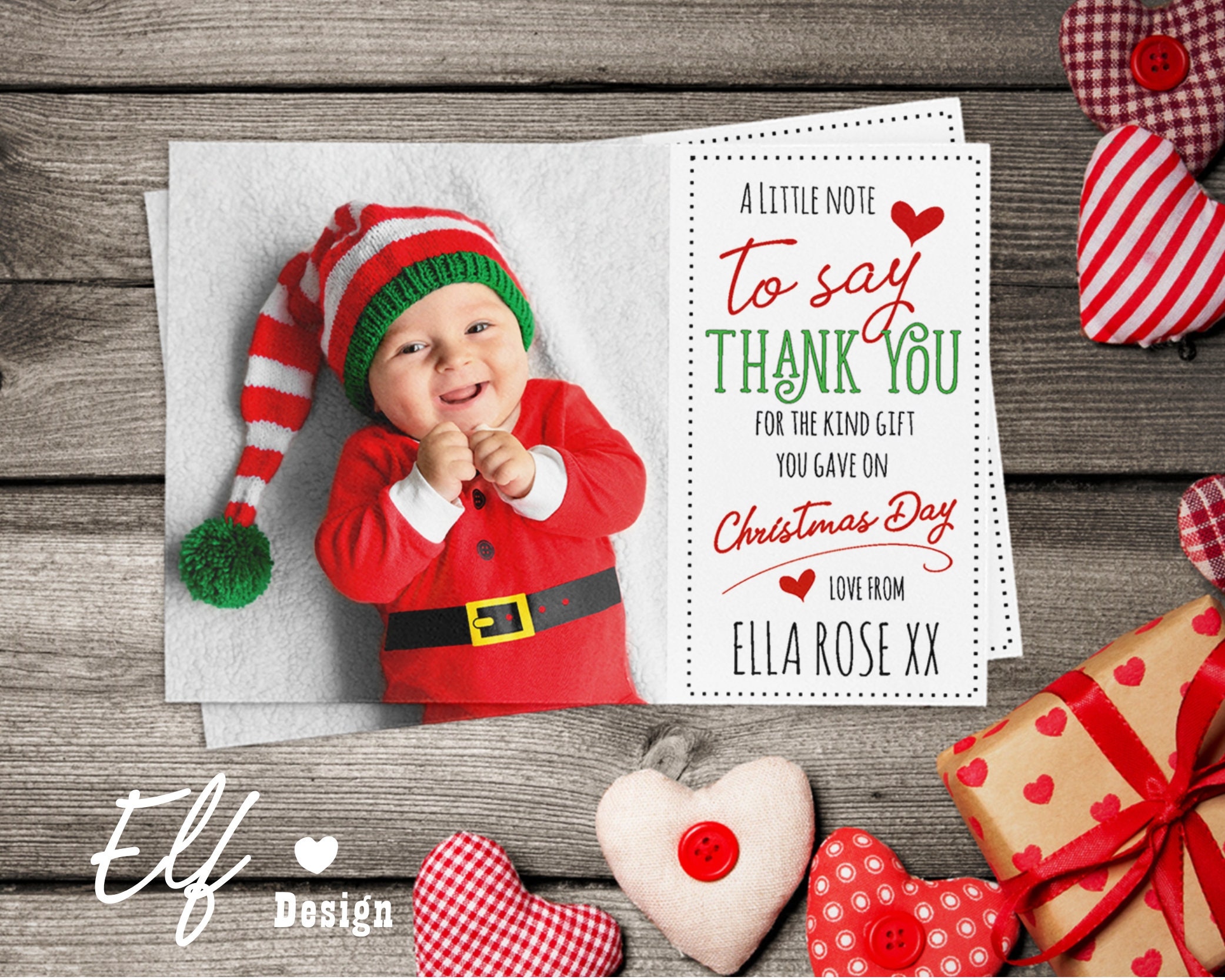 Christmas Thank You Cards, Photo Personalised Thank You Cards From ...