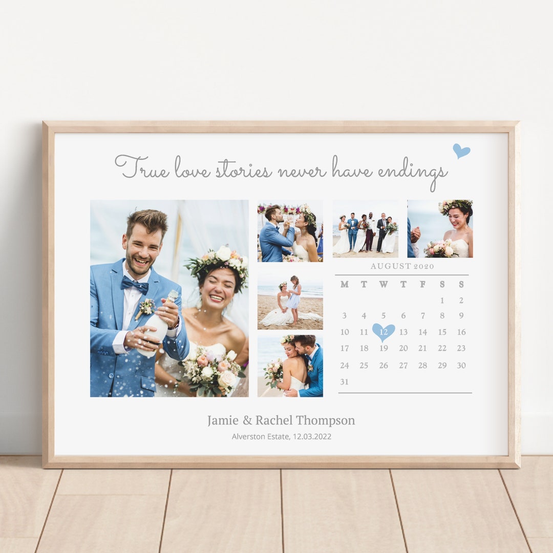 Wedding Photo Print, Personalised Anniversary Photo Print, A2 ...
