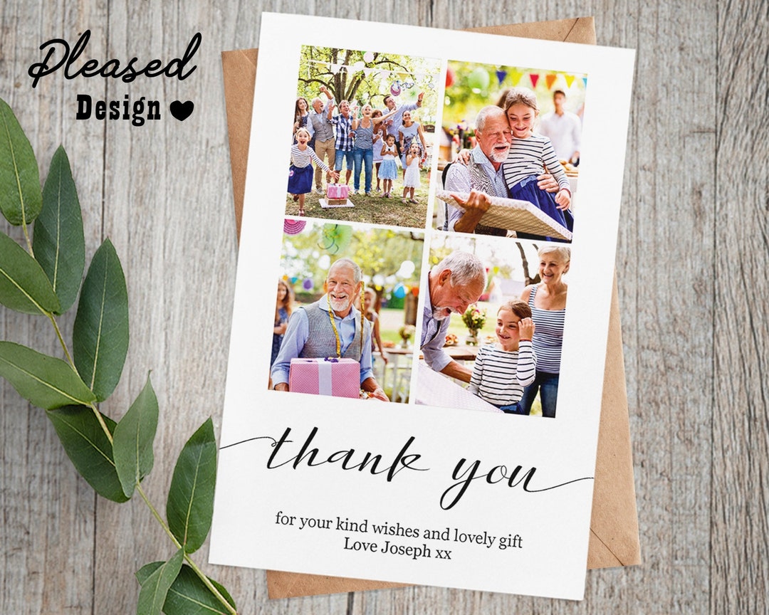 Personalised Adult Birthday Thank You Card H7 Bespoke 40th - Etsy