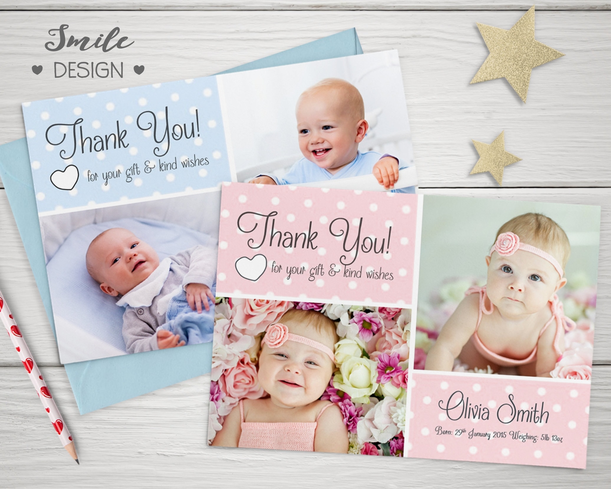 Birthday Thank You Card Personalised Thank You Cards With | Etsy