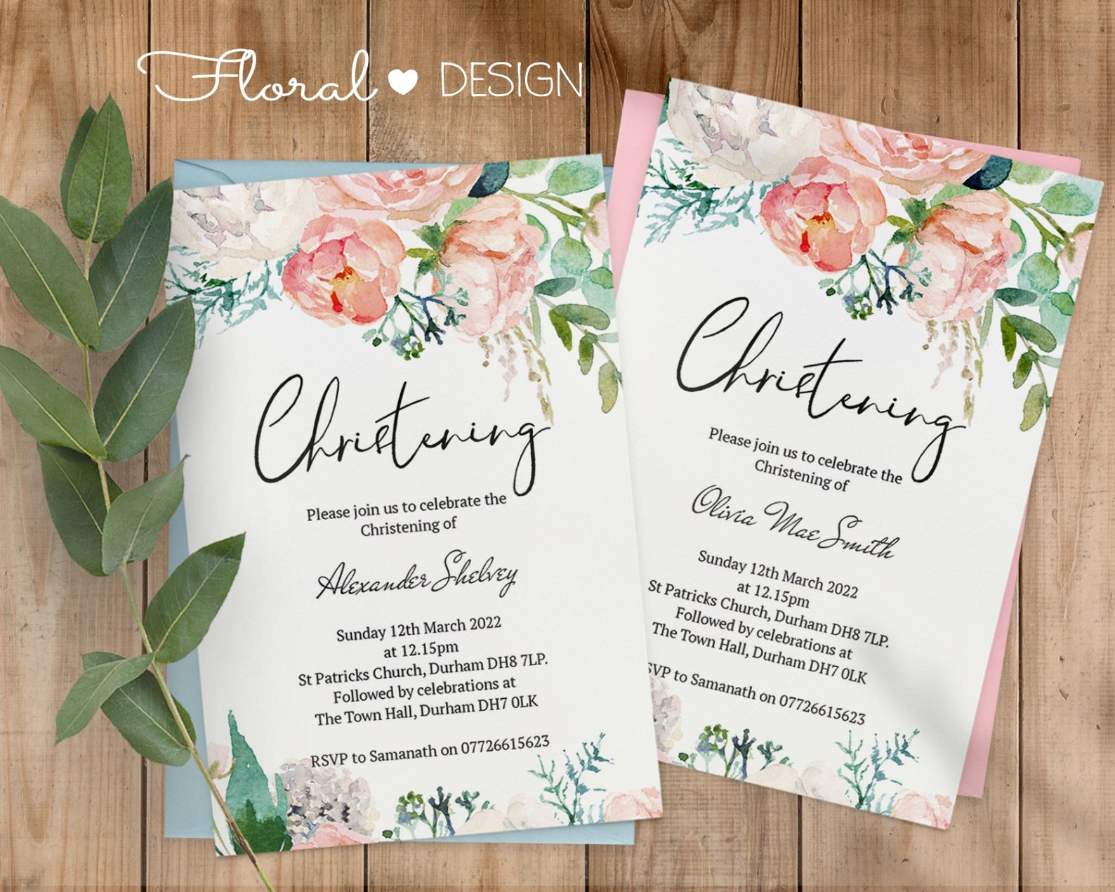 Bespoke Christening Day Invitation Including Photos - Etsy