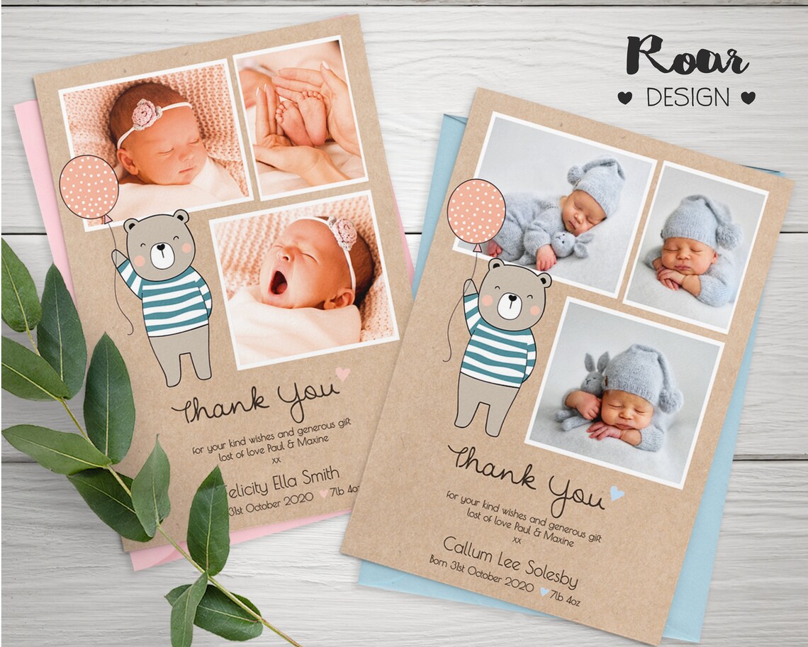 Personalised Thank You Note Personalised Thank You Cards With | Etsy UK