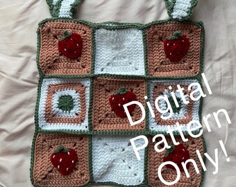 STRAWBERRY TOTE BAG Crochet Pattern Digital Pdf Instant Download ...