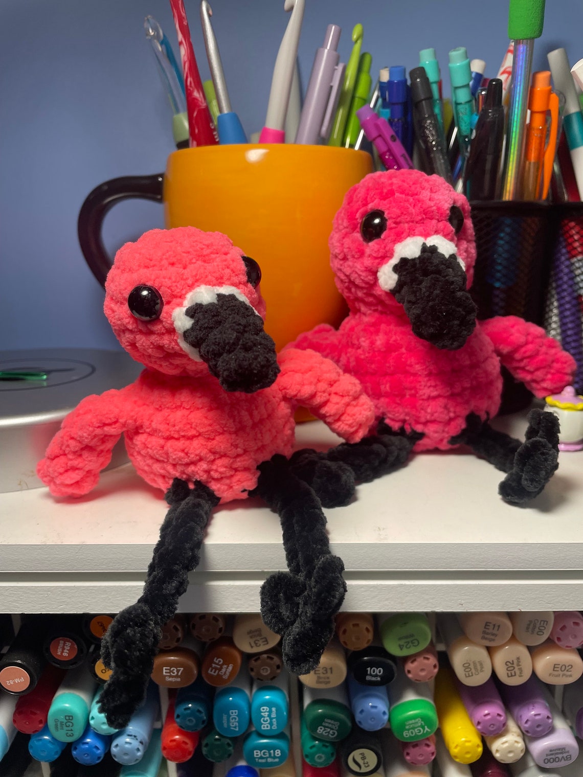 Crochet Flamingo Desk Buddy Pattern: Amigurumi PDF (digital Download ...