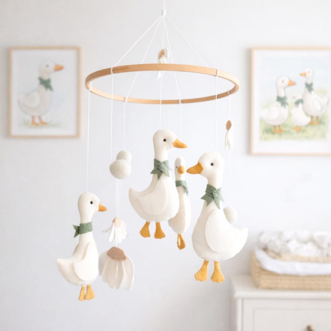 Goose Baby Nursery Mobile - Baby Mobile Goose- Baby Mobile Neutral ...