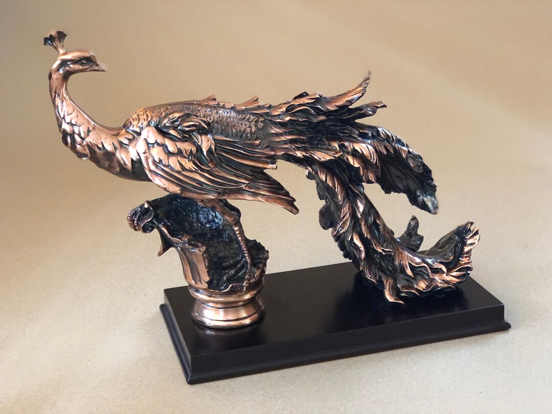Peacock - Copper Finish Heavy Resin Ornament - Etsy