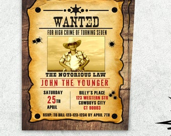 Wanted Poster Invitation - Etsy