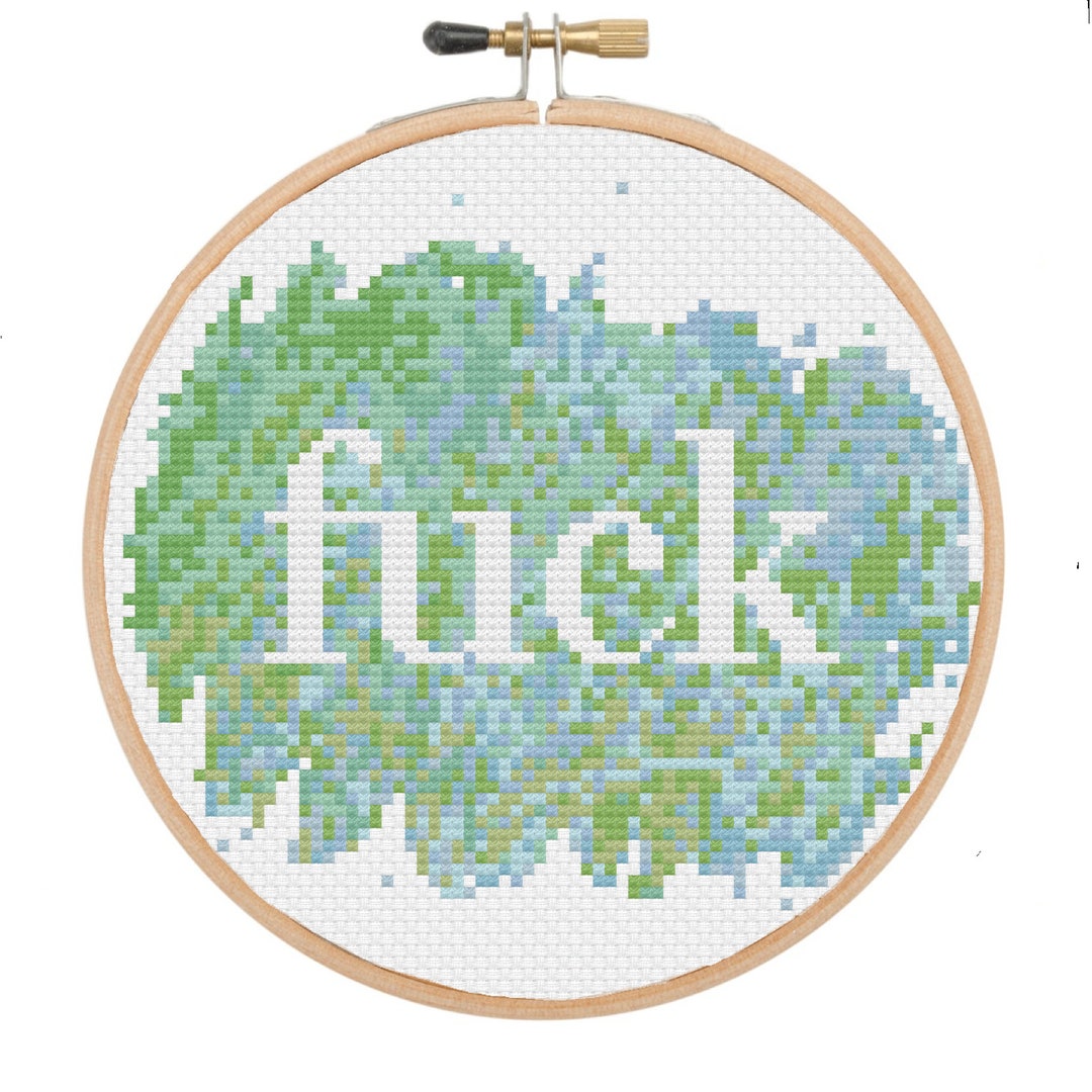 Curse Word Cross Stitch Kit, Swear Word Pattern Shit Embroidery Kit ...