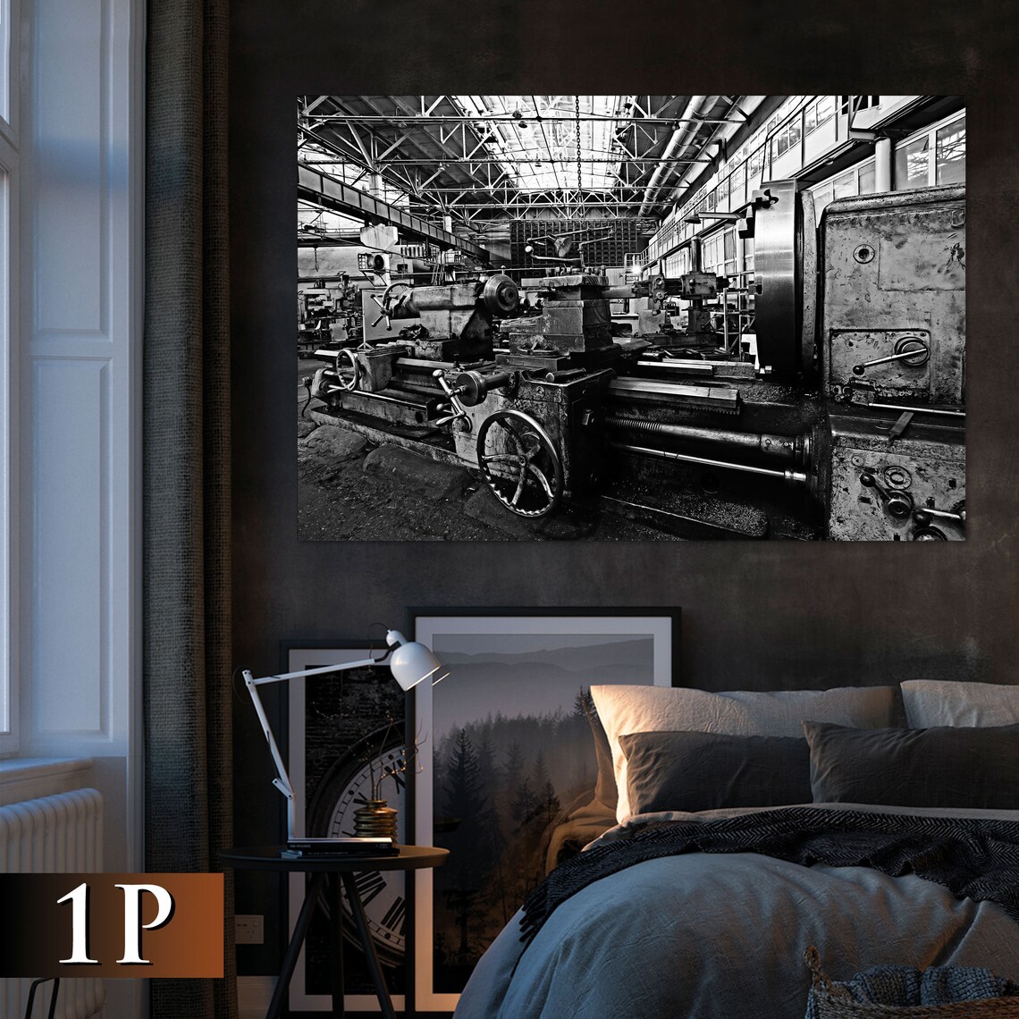 Lathe equipment Machine Old Factory Retro canvas | Etsy