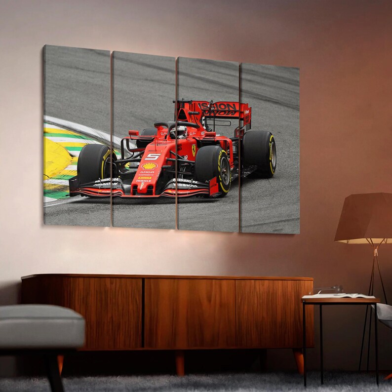Formula 1 Poster, Race Car Photo, Motorsport Action Scene, Ferrari F1 ...