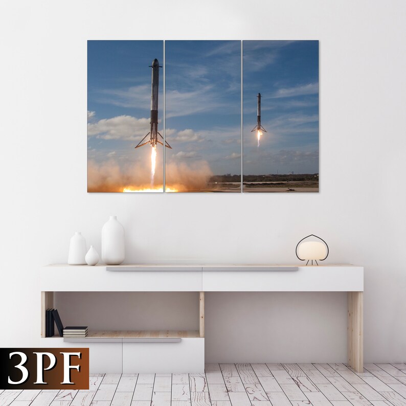 Spacex Rocket Launch NASA Print Falcon Heavy Canvas Falcon | Etsy