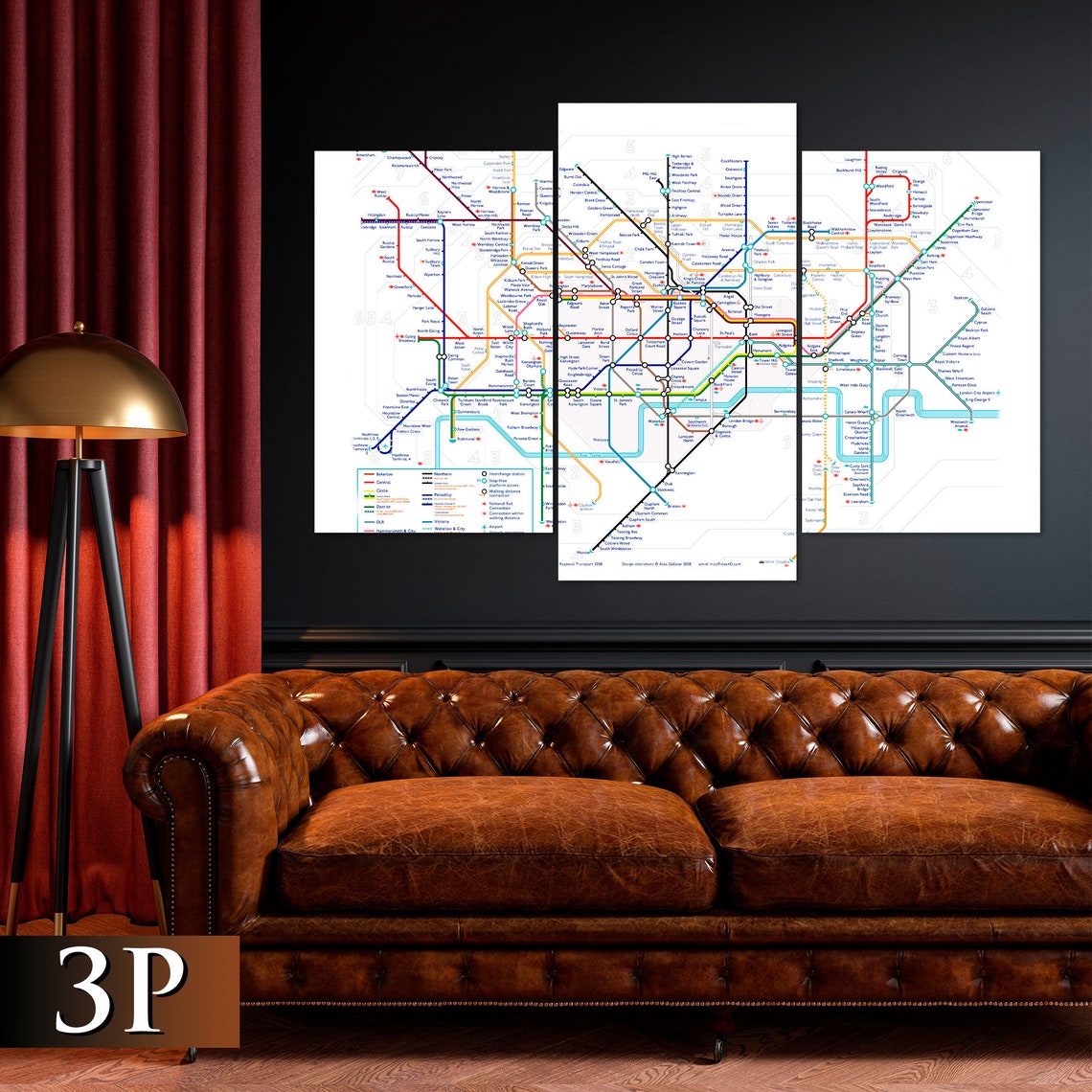 London Tube Map canvas Tube Map wall art Subway wall decor | Etsy