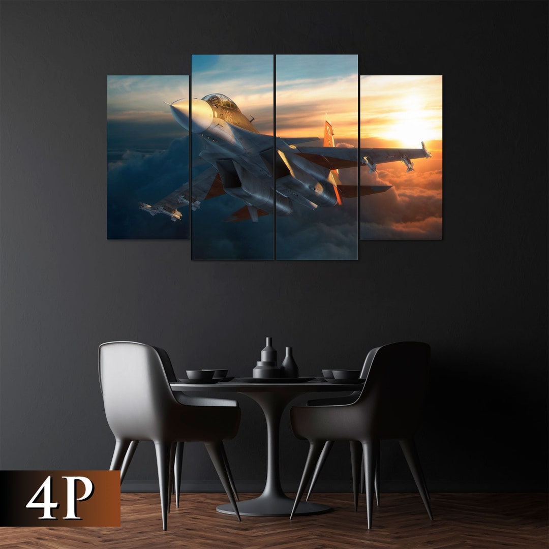 Jet Combat Wall Art, Aircraft Room Decor, Aviation Canvas Print ...