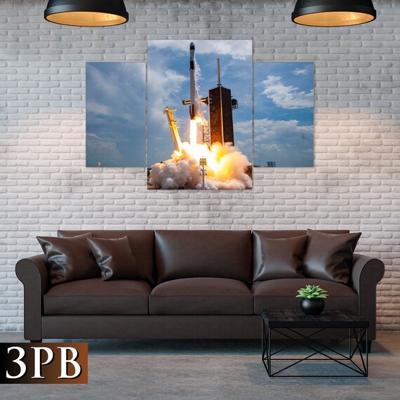 Crew Dragon Tabletop Rocket Launch Home Office Design | Etsy