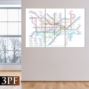 London Tube Map Canvas, Tube Map Wall Art, Subway Wall Decor, Metro Map ...