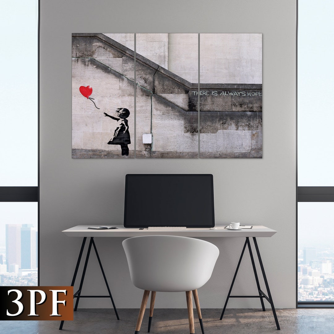 Bansky Street Art Balloon Girl Canvas Banksy Print Banksy - Etsy