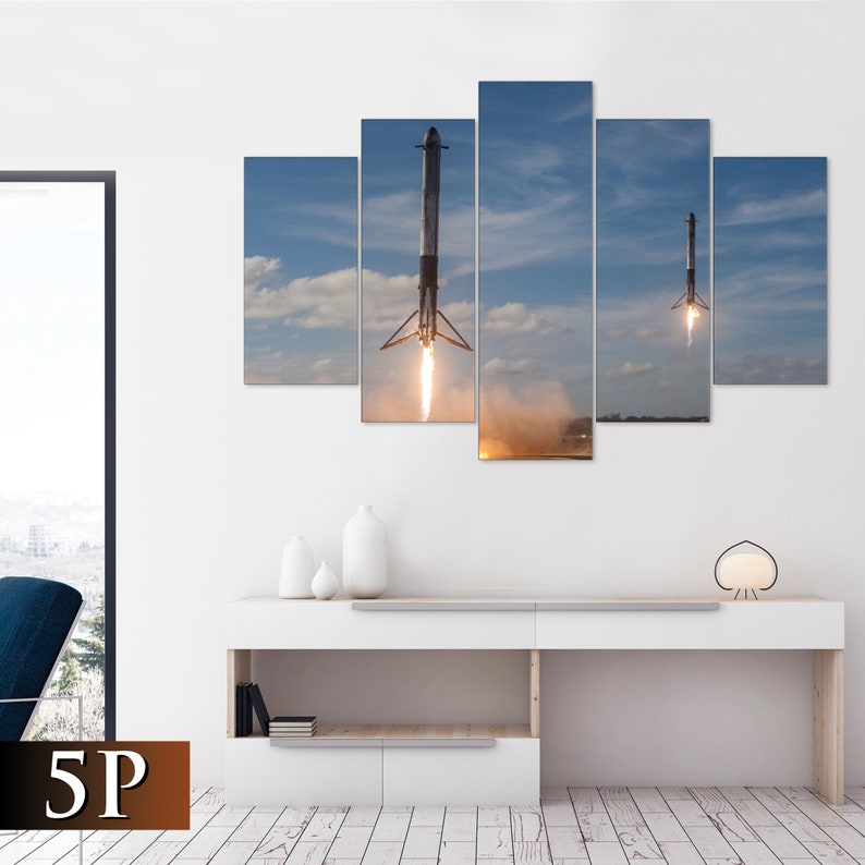 Spacex Rocket Launch NASA Print Falcon Heavy Canvas Falcon | Etsy